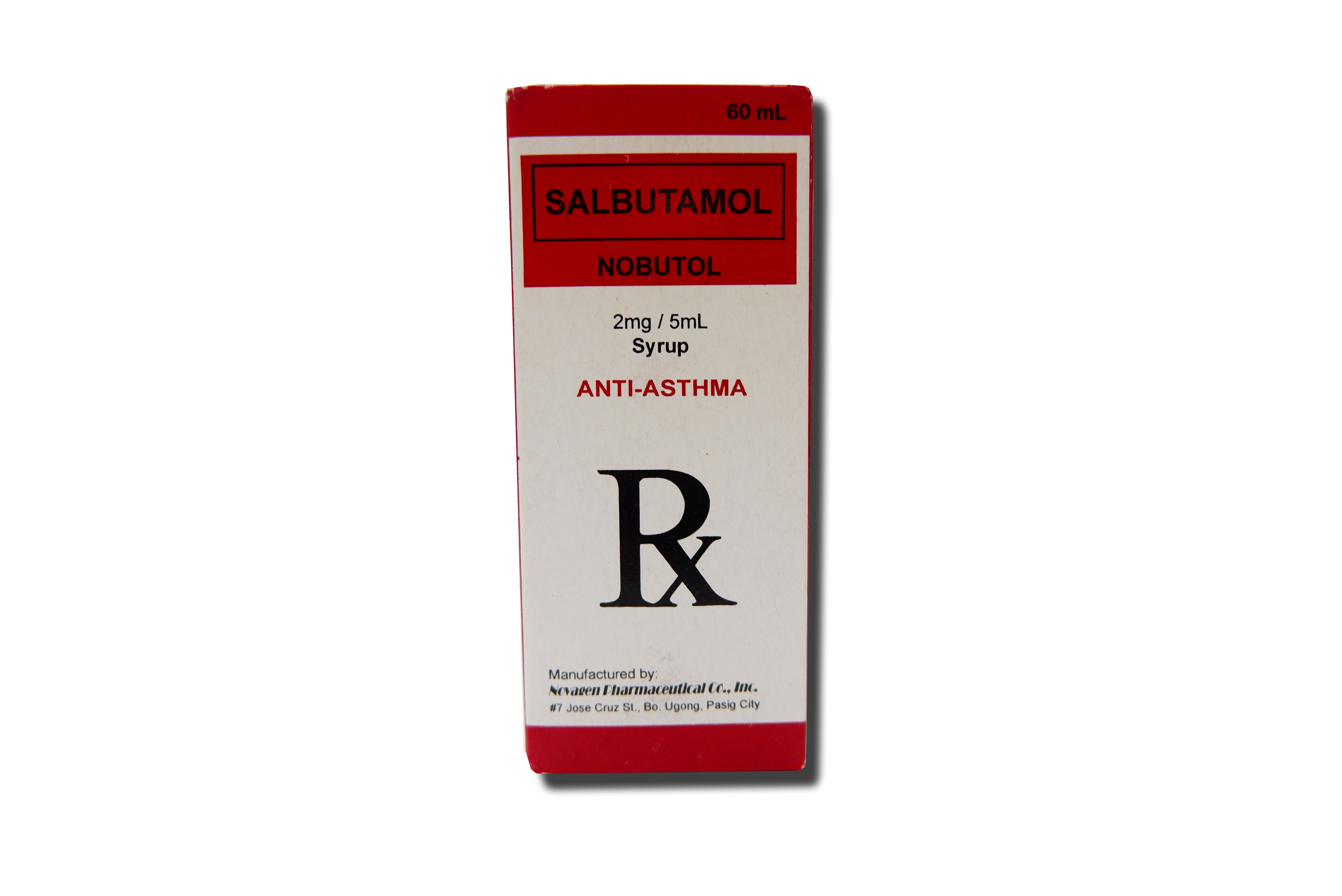 NOBUTOL Salbutamol Sulfate 2mg / 5mL Syrup 60mL price in the ...